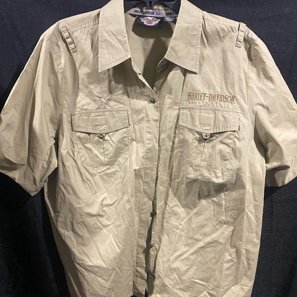 Harley-Davidson | Tops | Harley Womens Button Up Buttons On Right Side ...